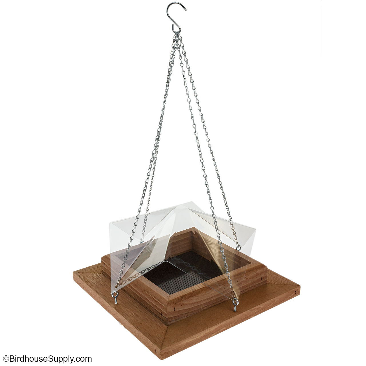 Songbird Essentials Red Cedar Tray Feeder with Cover